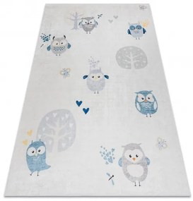 Dywany Łuszczów, Dětský kusový koberec Bambino 1161 Owls grey, 140x190, šedá, dětský pokoj
