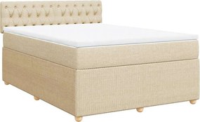 Box spring postel s matrací krémová 160x200 cm textil 3287519