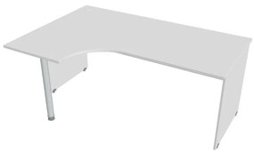 Stůl ergo 180 x 120 cm, pravý Hobis Gate GE 1800 60 P Dekor lamino podnože: bílá, Dekor korpusu: bílá, Barva nohy: šedivá