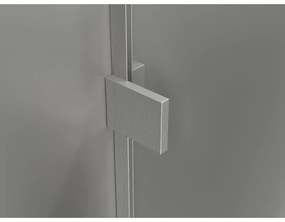 Mexen Lunar, L půlkruhový výklopný sprchový kout 90 x 90 cm, 8mm čiré sklo, ocelový profil, 833L-090L-090P-97-00