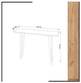 Konzolový stolek DESIDERO 74x100 cm hnědá
