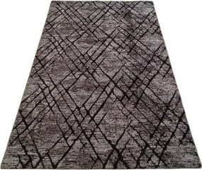 HU Šedý koberec Plush Deluxe – tmavý mramor Rozměr: 50x80 cm