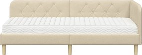 Rohový rám postele Krémová 80 x 200 cm textil 3394107