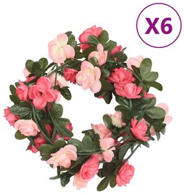 vidaXL Umělé květinové girlandy 6 ks růžové 240 cm