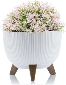 PLASTOVÝ KVĚTINÁČ ROSA LINEA ECO SADA 2KS 15X24,3 CM+18,3X29,2 CM BÍLÁ