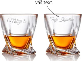 Dekorant Sklenice na whisky s gravírováním MILUJI TĚ 2KS