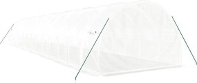 Skleník s ocelovým rámem bílý 42 m² 14 x 3 x 2 m 3188055