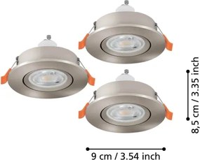 Eglo 902259 - SADA 3x LED Podh. bodové svítidlo BARRANCO 1xGU10/4,5W/230V chrom