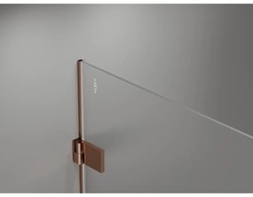 Mexen Lunar-B Duo, výklopný sprchový kout 100 x 70 cm, 8mm čiré sklo, profil růžové zlato, 832-100L-070P-60-00