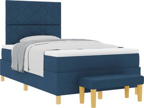 Postel s boxspringem s polštářem Modrá 190 x 120 cm textil 3344365