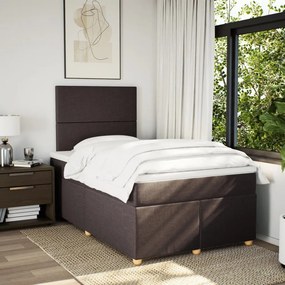 Box spring postel s matrací tmavě hnědá 120x200 cm textil 3293543