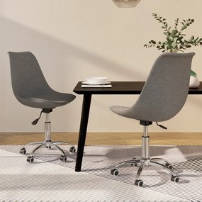 vidaXL Otočné jídelní židle 2 ks textil [338359] Barva: světle šedá