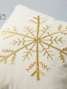 Sinsay - Dekorativní povlak na polštář s vyšívanou sněhovou vločkou - bílá