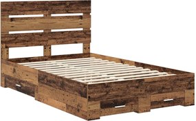Rám postele s čelo Staré dřevo 120 x 190 cm Kompozitní dřevo 3412002