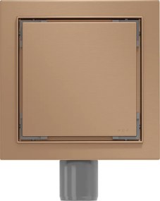Mexen Flat-Q, bodová podlahová vpusť 12 cm, měděná matná, 1C10012