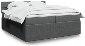 Box spring postel s matrací tmavě šedá 200x200 cm textil 3289864