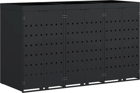 Úložný box na 3 popelnice Černá 204 x 77,5 x 121,5 cm 3394739