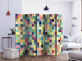Pokojová zástěna Miliony barev II (5-dílný) - geometrické barevné mozaiky
