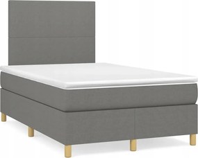 Box Spring Postel S Matrací A Led Textil Tmavě Šedá Hladký design 120 x 1