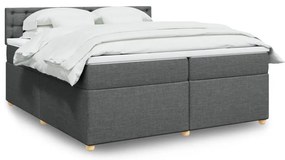 Box spring postel s matrací tmavě šedá 200x200 cm textil 3289102