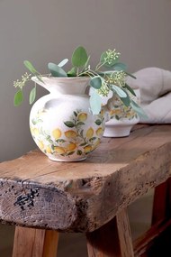 Béžový antik keramický džbán s citróny Limone Blossom - 20,5*18,5 cm
