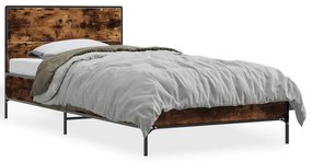 Rám postele kouřový dub 90 x 190 cm kompozitní dřevo a kov