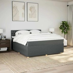 Box spring postel s matrací tmavě šedá 180x200 cm textil 3289843