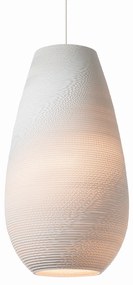 Designové závěsné svítidlo Drop z recyklovaného kartonu Dekor: Bílý, Rozměr: ø 360 mm x 650 mm