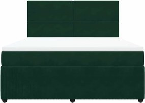 Box spring postel s matrací tmavě zelená 180x200 cm samet 3294703