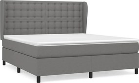 Box spring postel s matrací tmavě šedá 160x200 cm textil 3128294