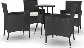 vidaXL 5dílný zahradní bistro set s poduškami polyratan [3187415] Barva: Béžová