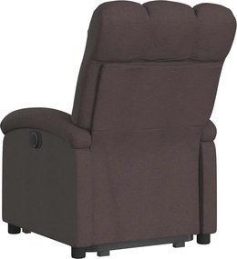 Elektrické zvedací polohovací křeslo tmavě hnědé textil 3204121