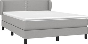 Box spring postel s matrací světle šedá 140 x 190 cm textil 3126157