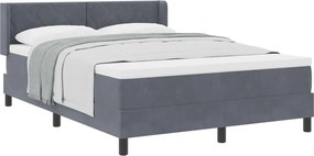 Postel s boxspringem s čelo Tmavě šedá 200 x 140 cm samet 3341523