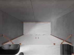 Mexen Velar Duo, posuvné sprchové dveře do otvoru 180 cm, 8mm sklo námraza, měděná matná, 871-180-000-32-65