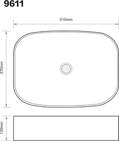 Erga Nancy, umyvadlo na desku 510x370x120 mm, bílá lesklá, ERG-V03-9611-WH