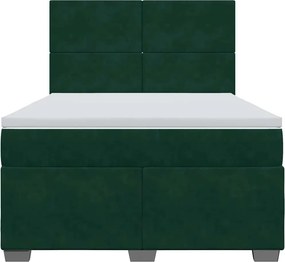 Box spring postel s matrací tmavě zelená 140x200 cm samet 3290927