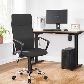 Songmics Ergonomická kancelářská židle, látková, černá OBN034B01
