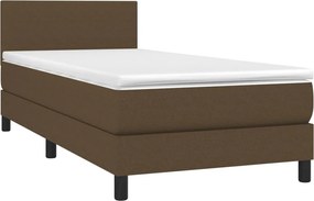 vidaXL Box spring postel s matrací 90x200 cm textil [3139868] Barva: tmavě hnědá