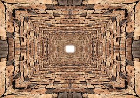 Fototapeta - Tunel 3D kamenů (152,5x104 cm)