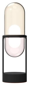 Stylová stolní lampa ve tvaru pilule Pille T  Stylová stolní lampa ve tvaru pilule Pille T Sklo: Šampaňské / Růžové