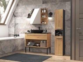 TPS Koupelnová vysoká skříň NEL I, Antracit/Dub artisan