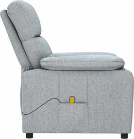 Masážní křeslo světle šedé textil 289672