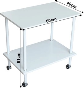 Příruční stolek, matná bílá, LABON