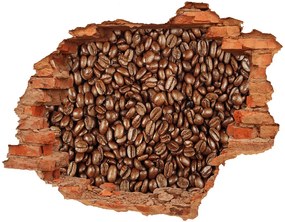 Wallmuralia Nálepka 3D díra na zeď Zrnka kávy 90x70 cm