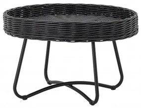 Ratanový odkládací stolek HATTIE Ø60 x 40 cm, černý Bloomingville 82047292