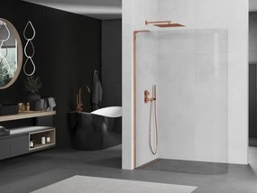 Mexen Kioto L, sprchová zástěna Walk-In 110 x 200 cm, 8mm čiré sklo, růžové zlato profil, 800-110-103-60-06