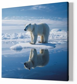 Obraz na plátně - Polární medvěd, Strážce ledových plání, Králové divočiny FeelHappy.cz Velikost obrazu: 140 x 140 cm
