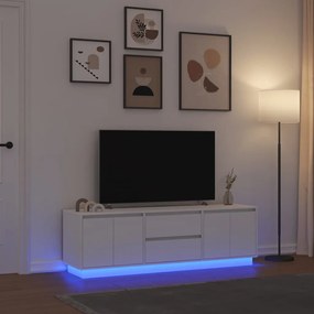 TV skříňka s LED osvětlením bílá 160,5x41x50 cm