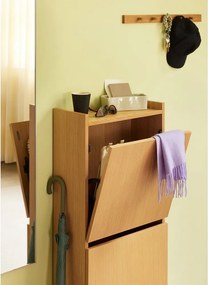 Výklopný botník v dekoru dubu v přírodní barvě 50x110x24 cm Forma – Hübsch